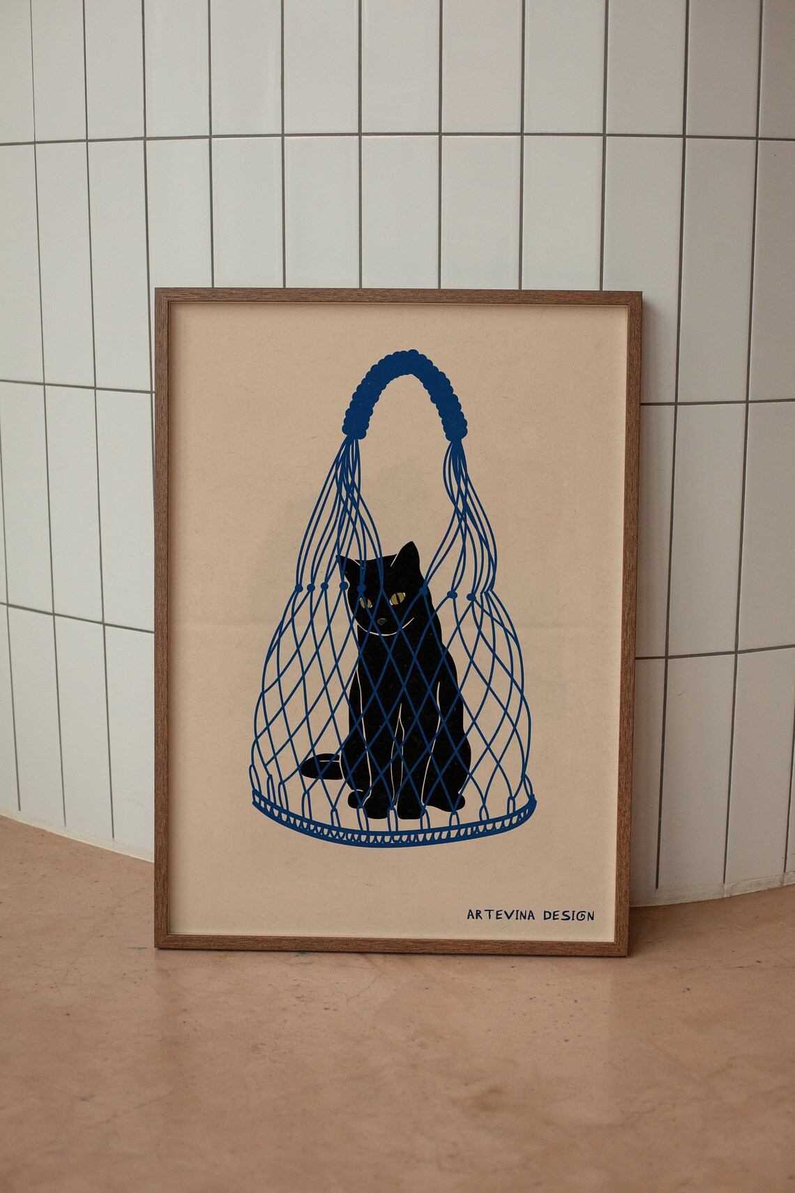 Cat Poster 70s Retro Print Animal Poster Psychedelic - Etsy