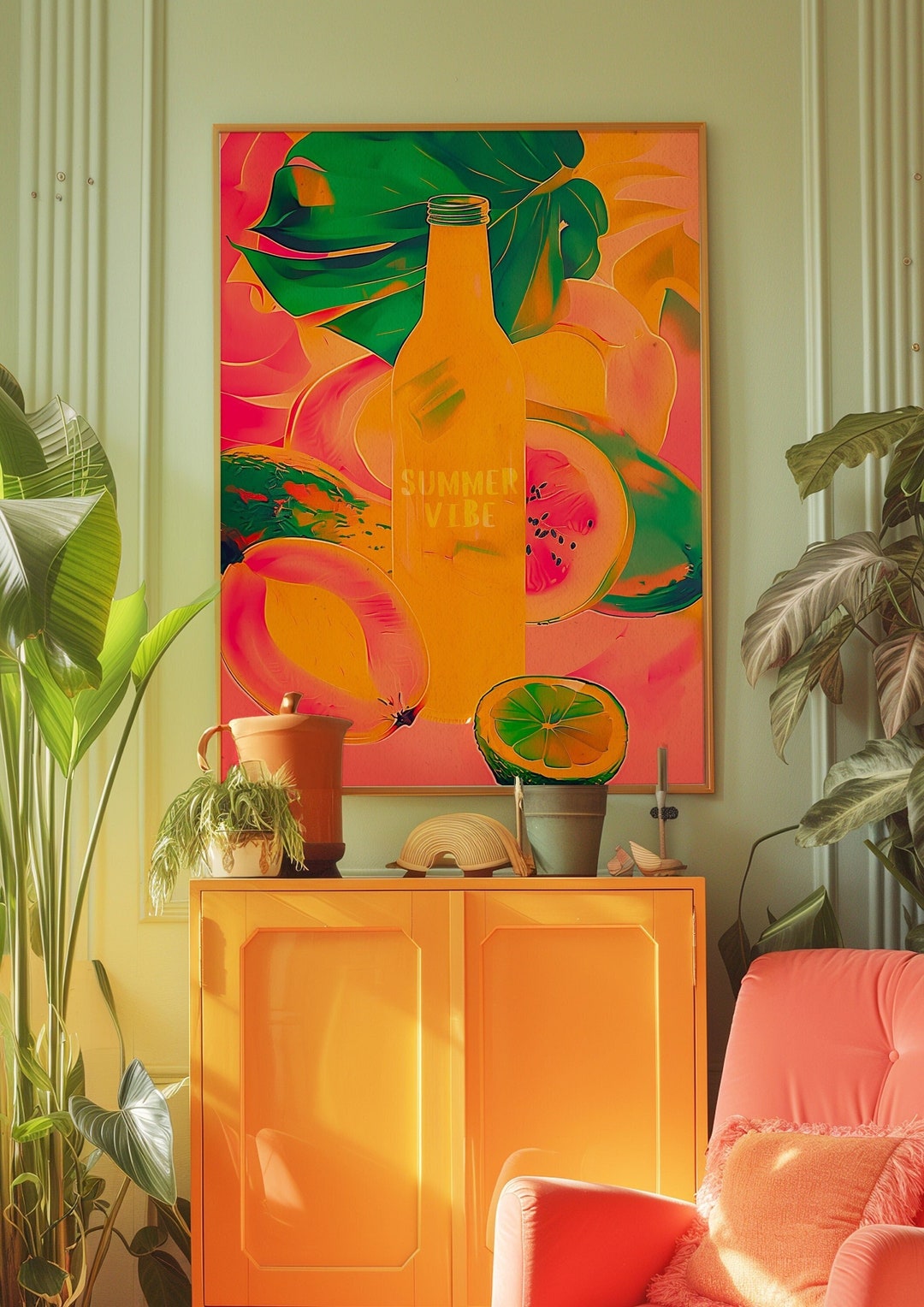 Summer Vibe Poster: Eclectic Orange Fruit Print (digital Download) - Etsy