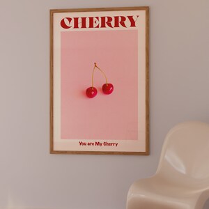 Cherry Poster, Retro Poster, 70s Poster, Red Wall Art, Psychedelic Art ...