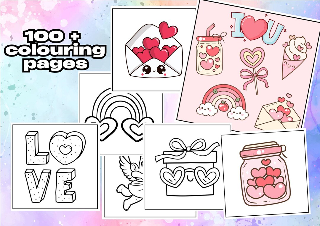 100+ Hidden Hearts Coloring Pages Pack | Heart-themed Printable ...