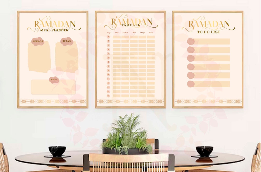 Ramadan Meal Planner to Do List Prayer Check List Salah Tick List ...