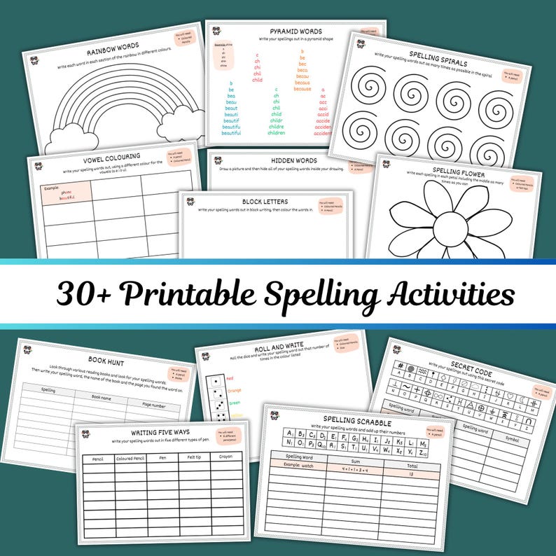 30 Fun Spelling Activities Printable | Editable Worksheets for Kids ...
