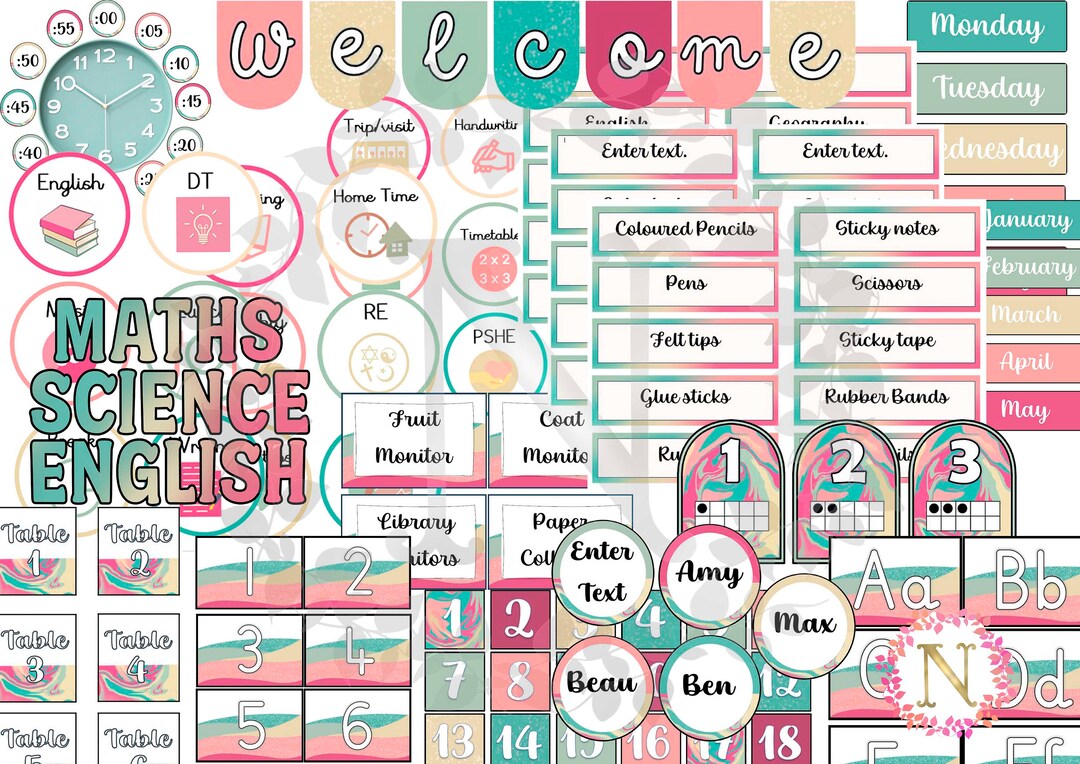 Editable Classroom Decor Bundle Printable Display Decorations Resources ...