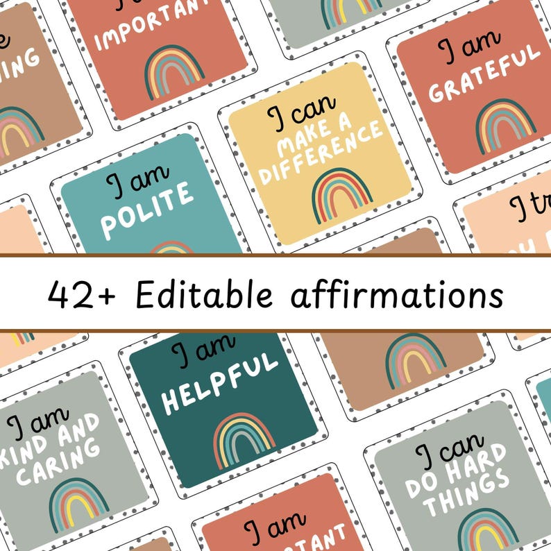Editable Retro Boho Neutral Classroom Decor Bundle Printable Modern ...
