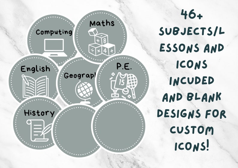 EDITABLE Grey Visual Timetable Class Schedule Cards SEN Friendlysimple ...