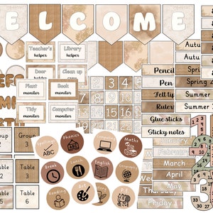 Wood Nature Theme Classroom Decor Bundle Editable Bulletin Board ...