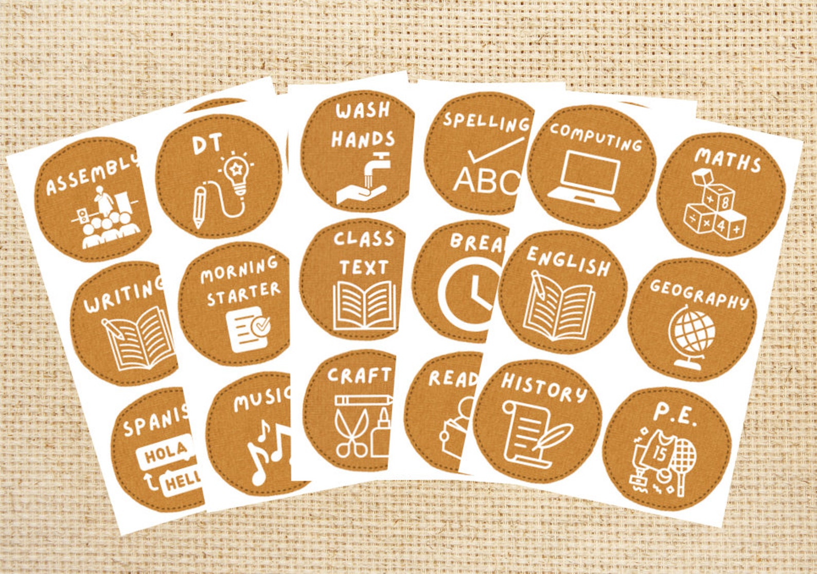 Hessian Visual Timetable Class Schedule Cards SEN Editable Aesthetic ...