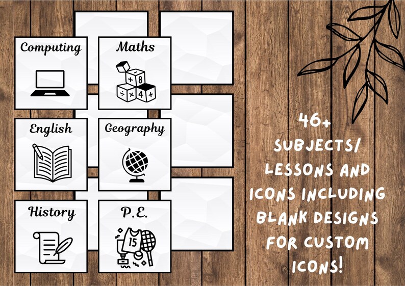 EDITABLE Classroom Visual Timetable Class Schedule Cards Black and ...