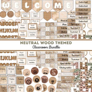 Wood Nature Theme Classroom Decor Bundle Editable Bulletin Board ...