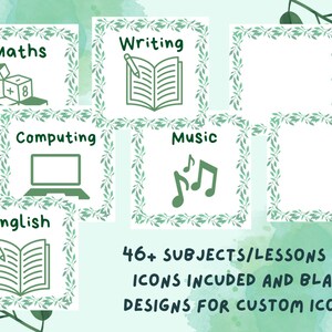 Botanical Leafy Nature Visual Timetable Class Schedule Cards SEN ...