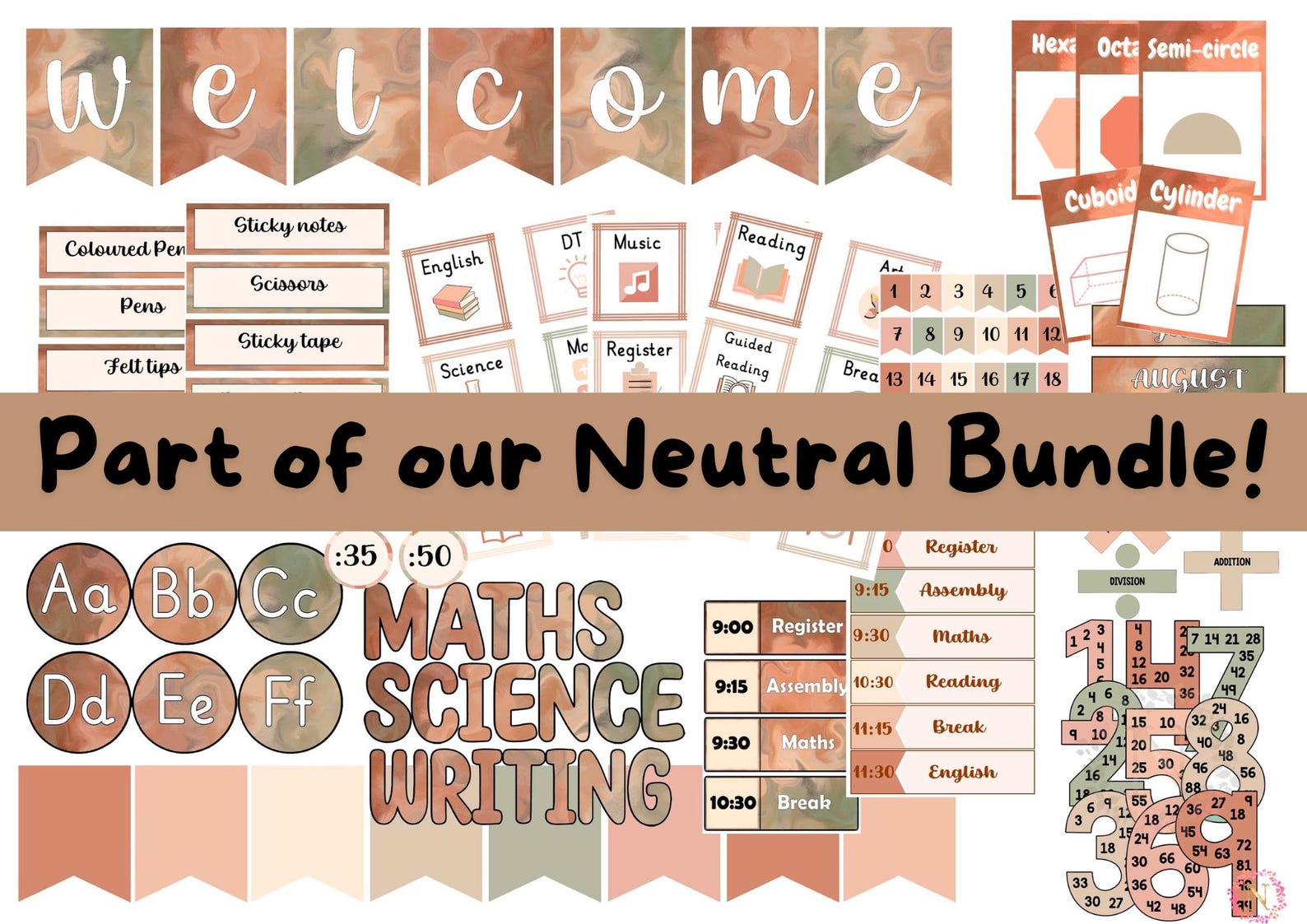 Multiplications | Skip Counting | Timetables | Neutral Soft Earth ...