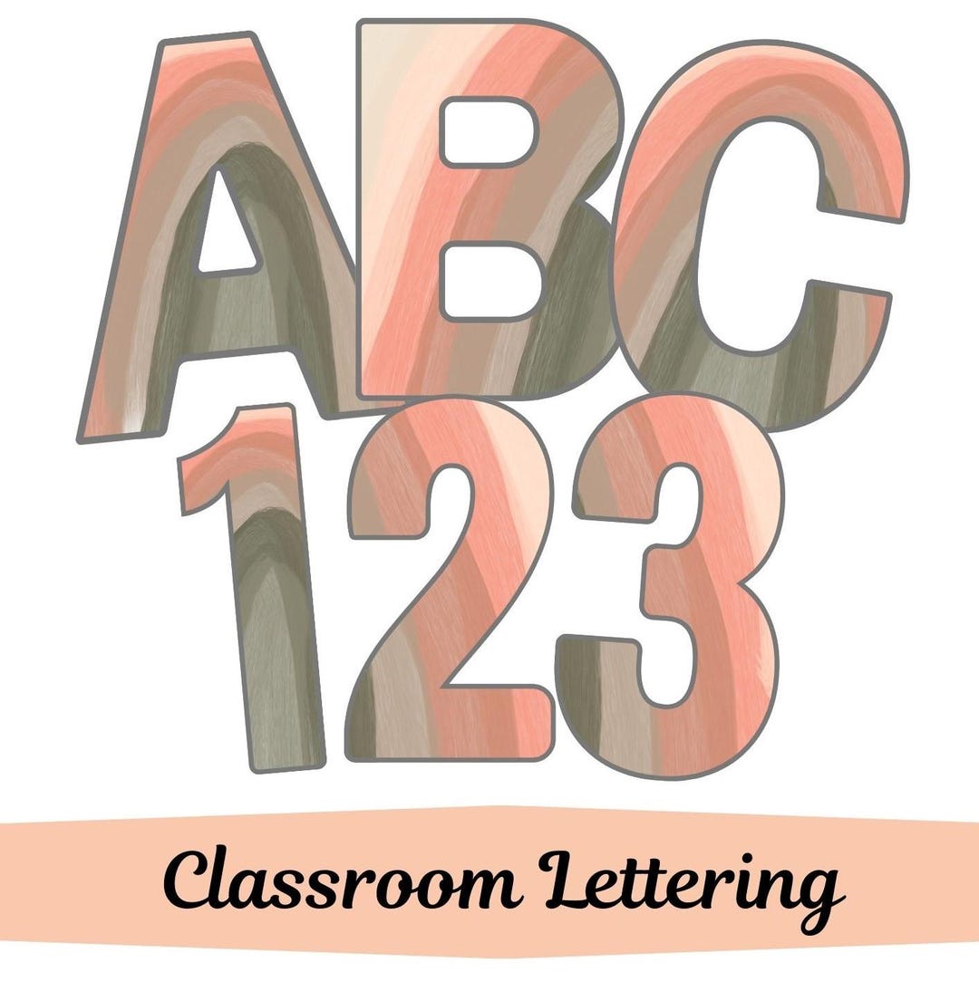 Printable Neutral Alphabet & Numbers A-Z and 0-9 Digital Classroom ...