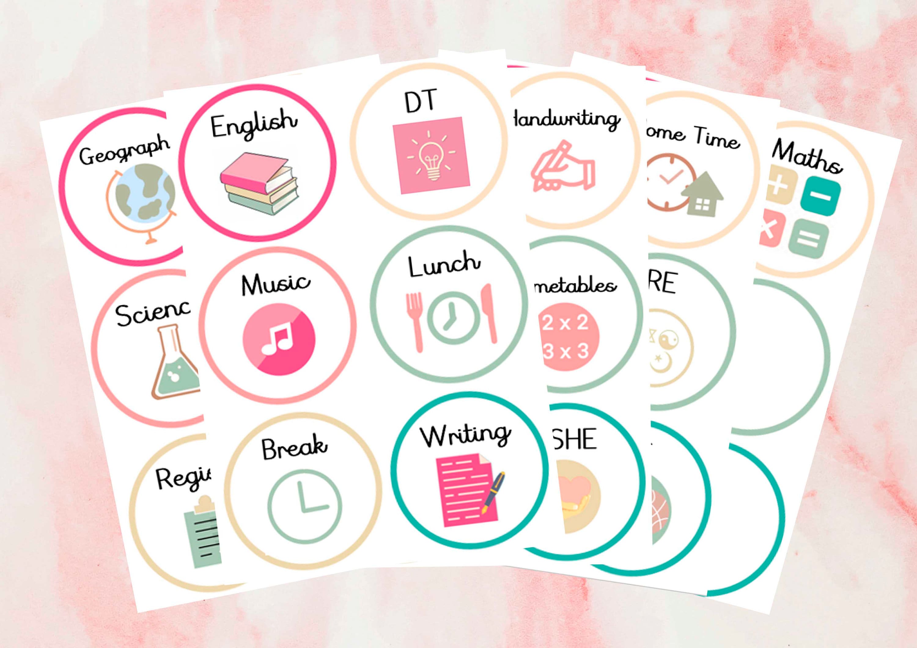 Editable Classroom Decor Visual Timetable Class Schedule Cards ...