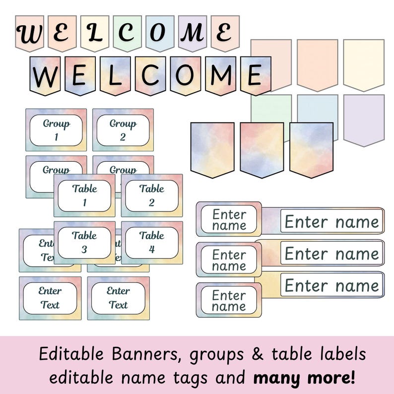 Editable Pastel Classroom Decor Bundle | Printable Calming Theme ...
