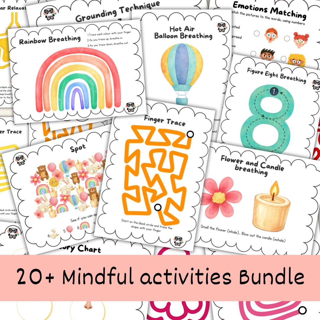 Calm Corner Activities Mindfulness Printable Posters Bundle Breathing ...