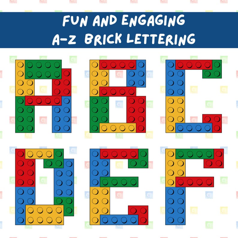Lego Style Letters A-Z, 0-9 | Editable Lego Brick Font | Digital ...