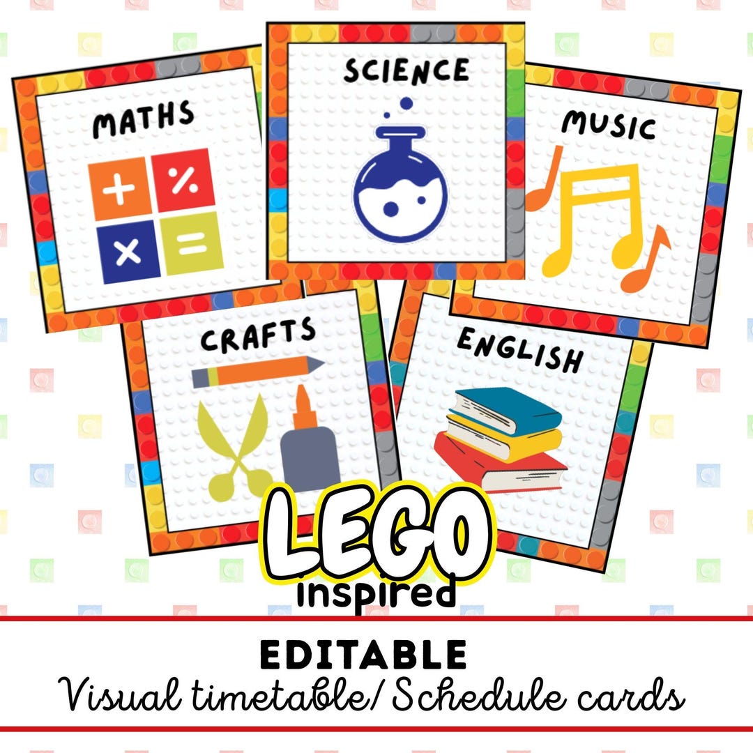 Editable Visual Timetable | Lego-inspired Schedule Cards for Classroom ...
