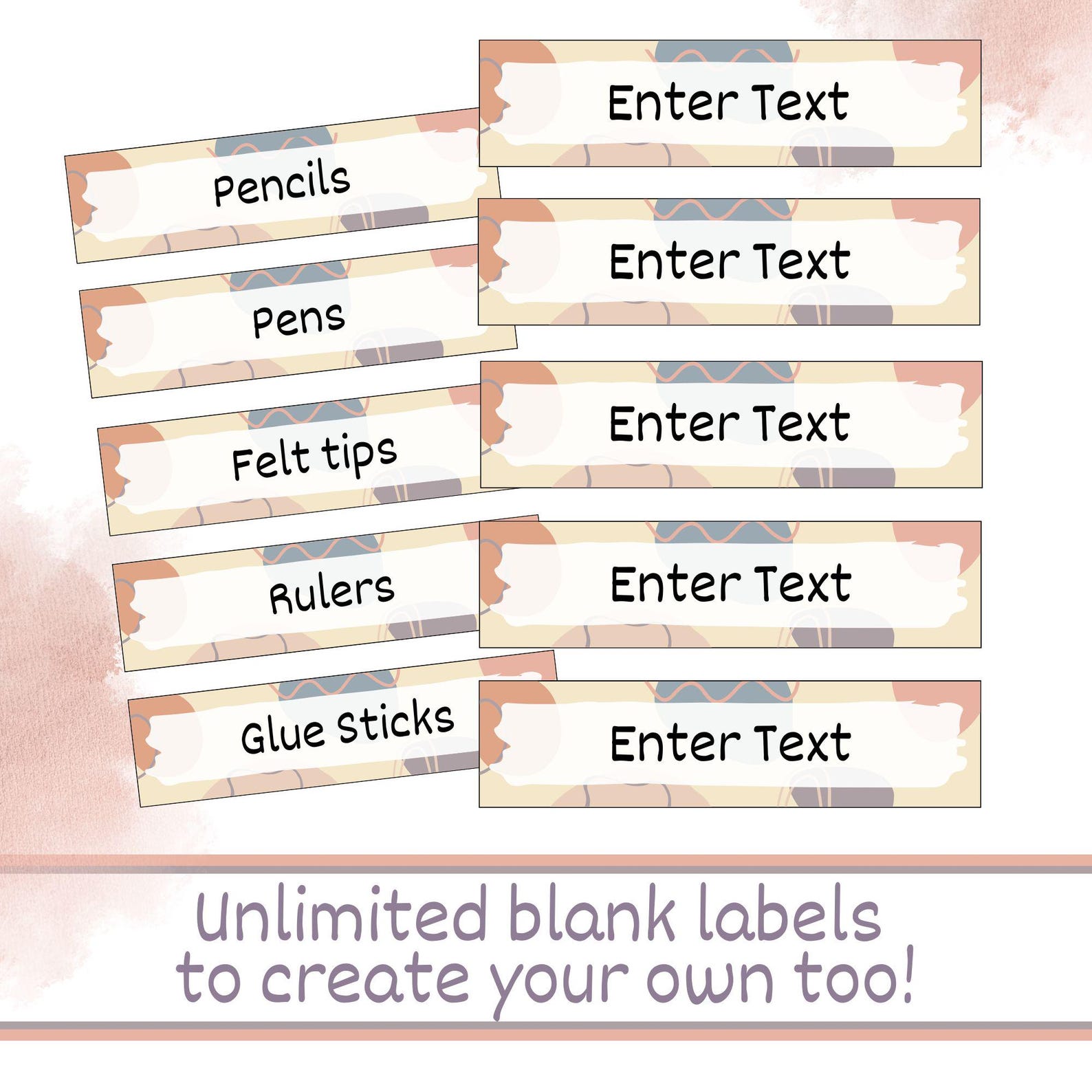 Neutral Aesthetic Labels | Tray, File, Binder & Roller Cart Labels ...