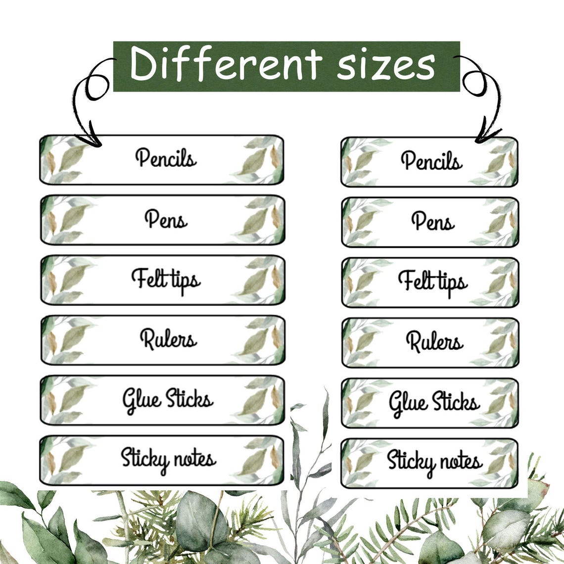 Botanical Leaf Classroom Labels, Name Tags | Editable Roller Cart, Tray ...
