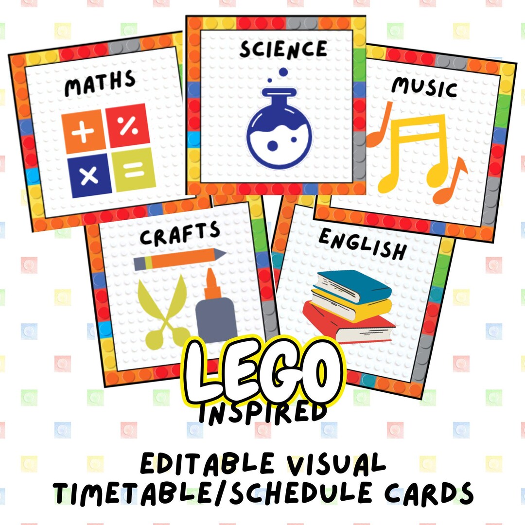 Editable Visual Timetable | Lego-inspired Schedule Cards for Classroom ...
