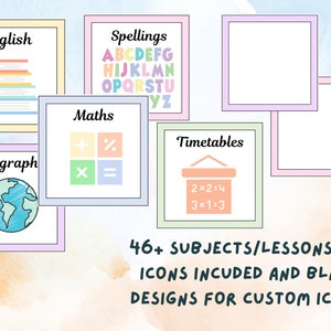 Pastel Classroom Visual Timetable Class Schedule Cards Decor Decoration ...