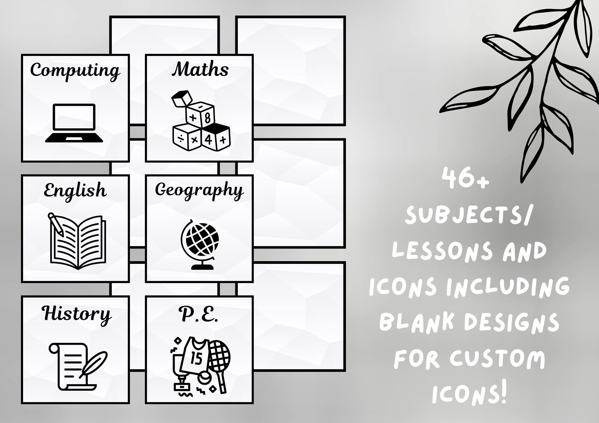 EDITABLE Classroom Visual Timetable Class Schedule Cards Black and ...