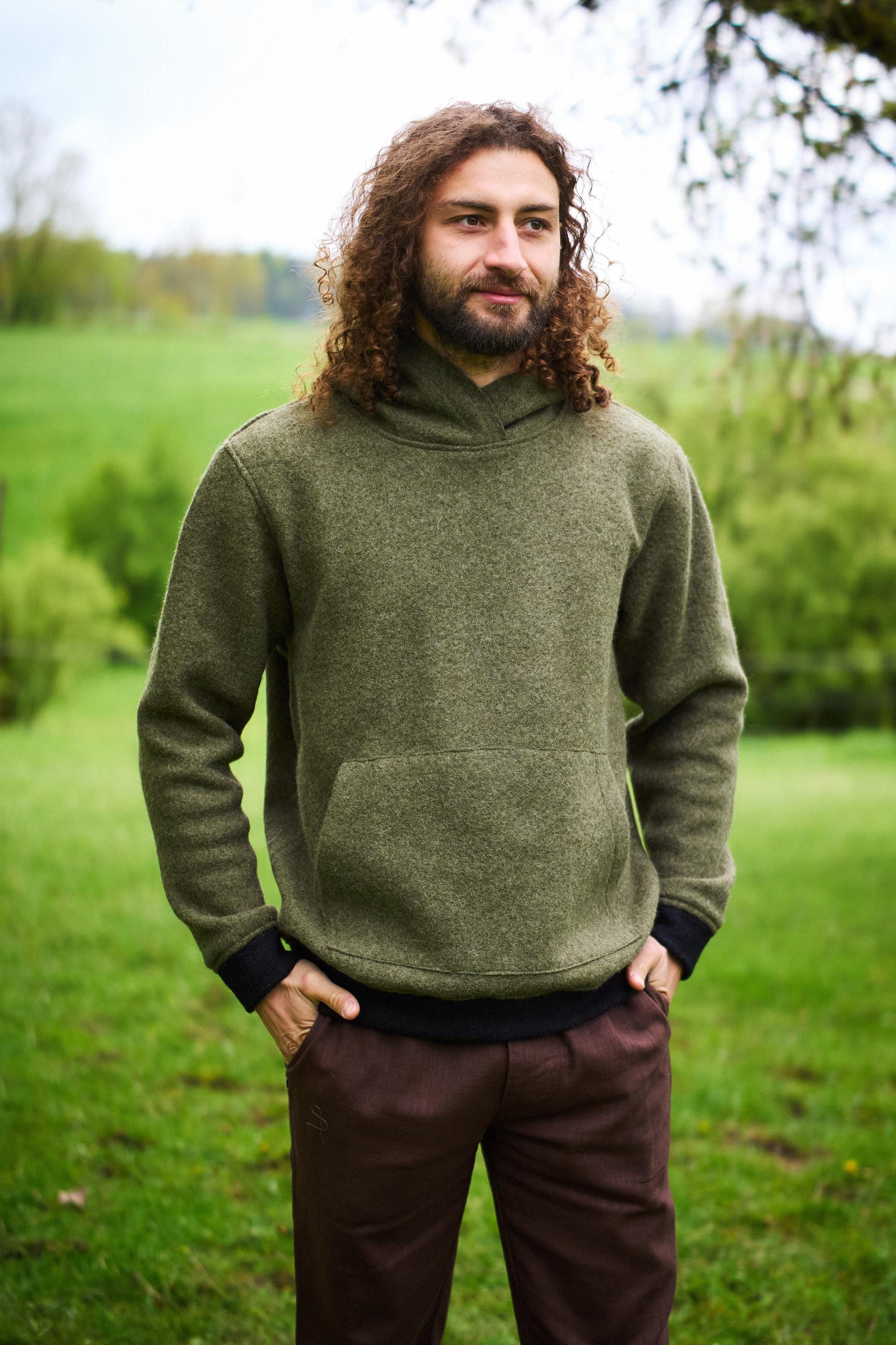 Hoodie Made of 100% Virgin Wool "model Luca", Pullover, Pullover With ...