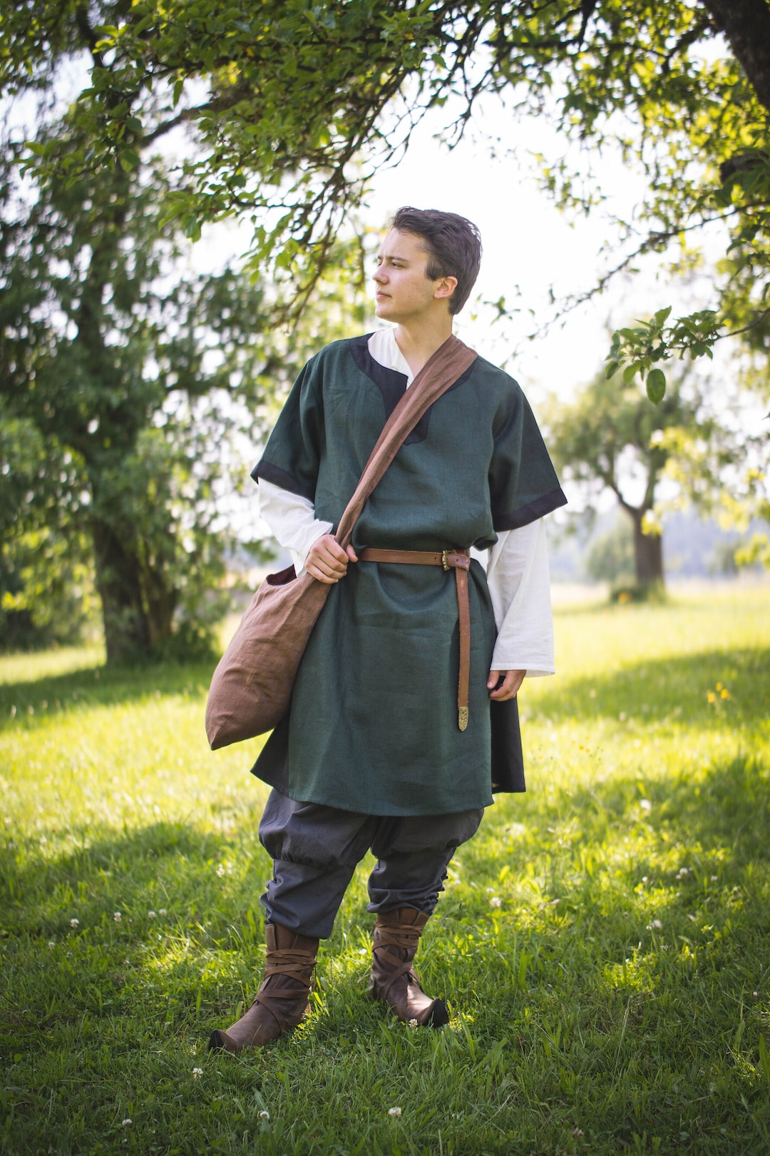 Linen Tunic, Historical Tunic, Short-sleeved Tunic, Model Leif - Etsy UK