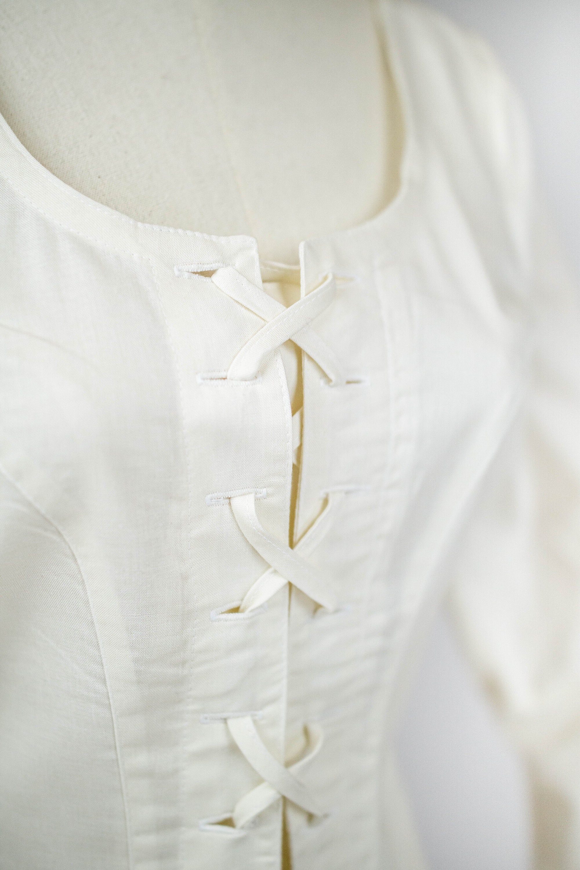 Fitted Blouse With Front Lacing and Trumpet Sleeves, Historical Blouse ...