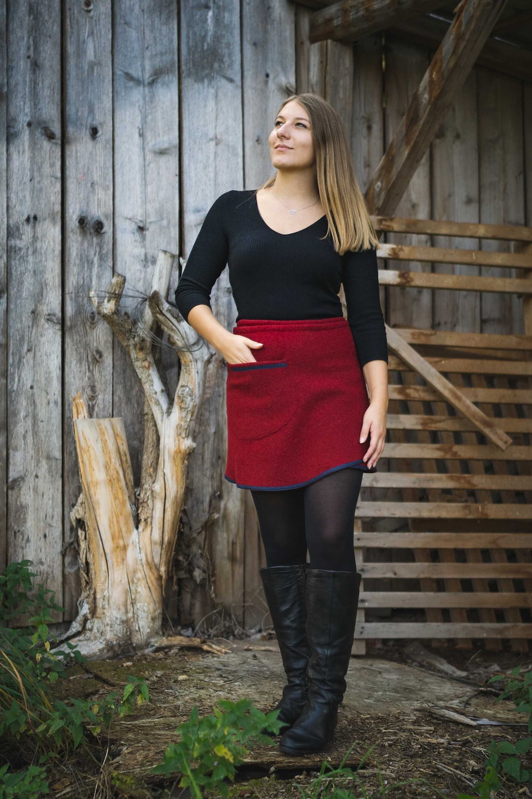 Cacheur Hip Skirt Miniskirt Kidney Warmer Wrap Skirt Made of Wool ...
