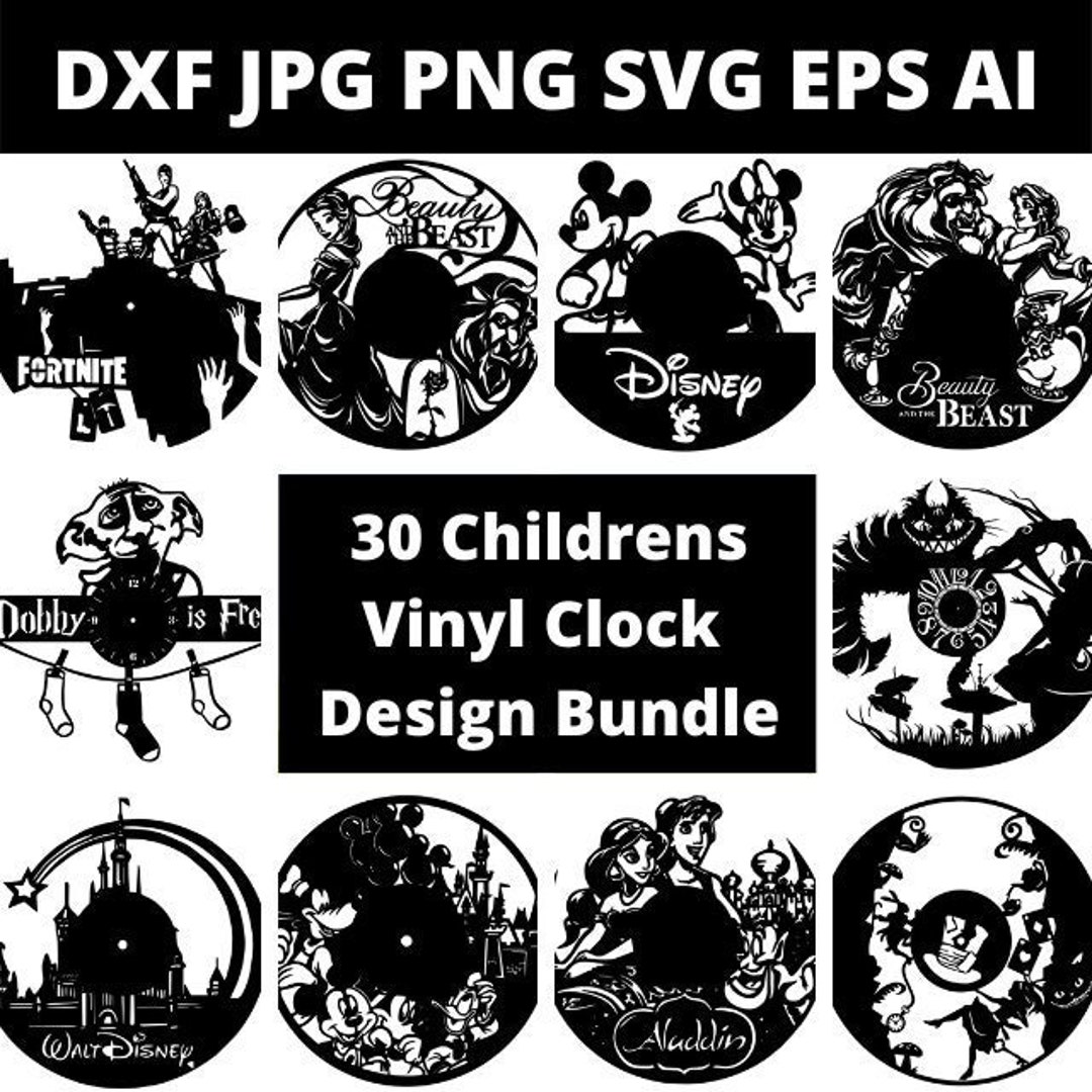Kids Vinyl Clock Design Bundle (digital Files) - Etsy