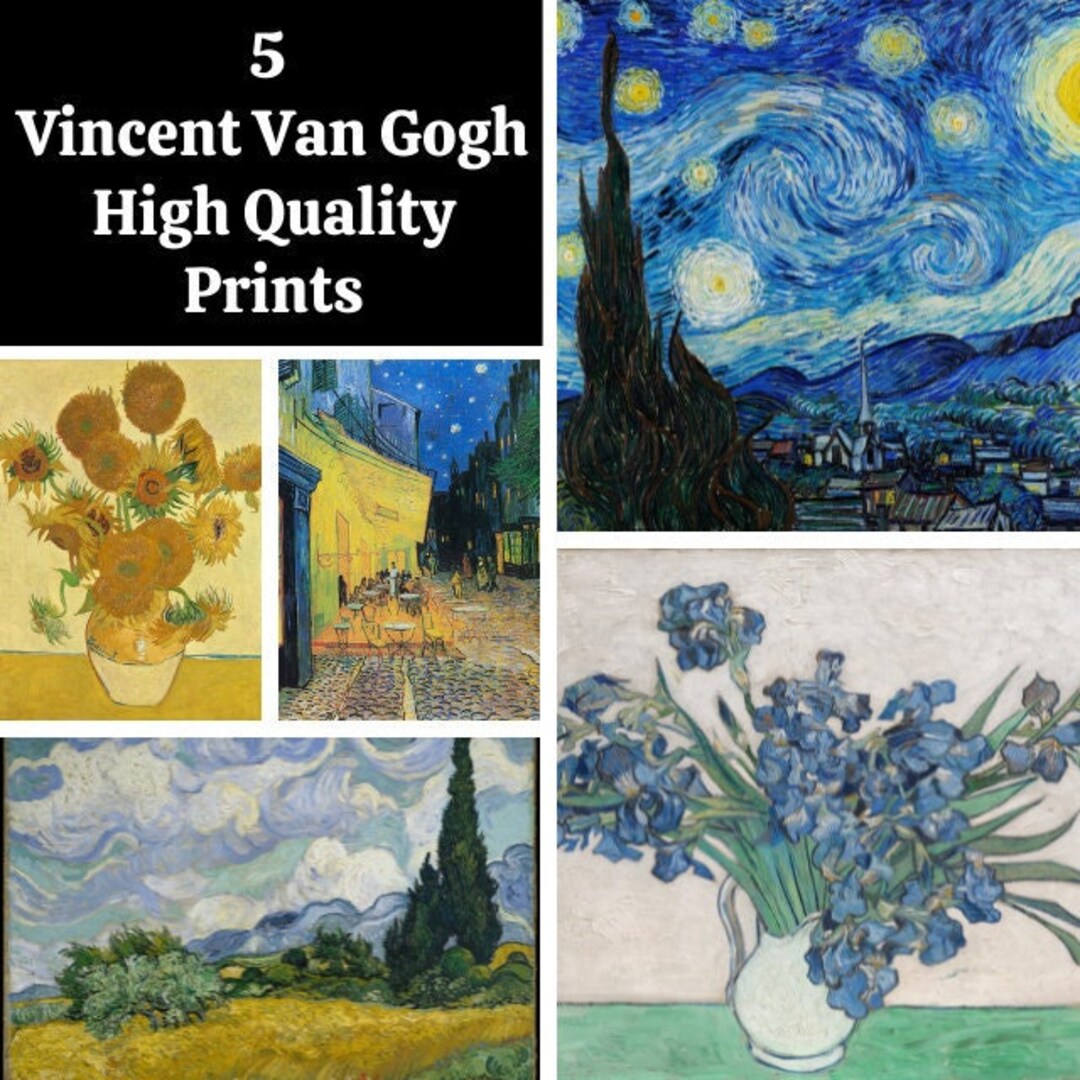 Printable Wall Art 5 X Vincent Van Gogh Painting Bundle Digital ...