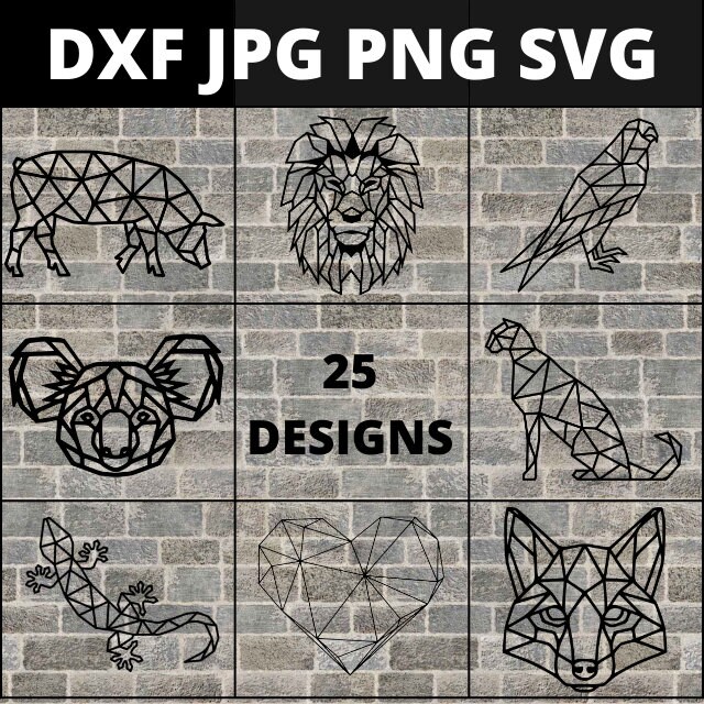 Digital Prints DXF SVG PNG Laser Router Templates 25 x Geometric ...