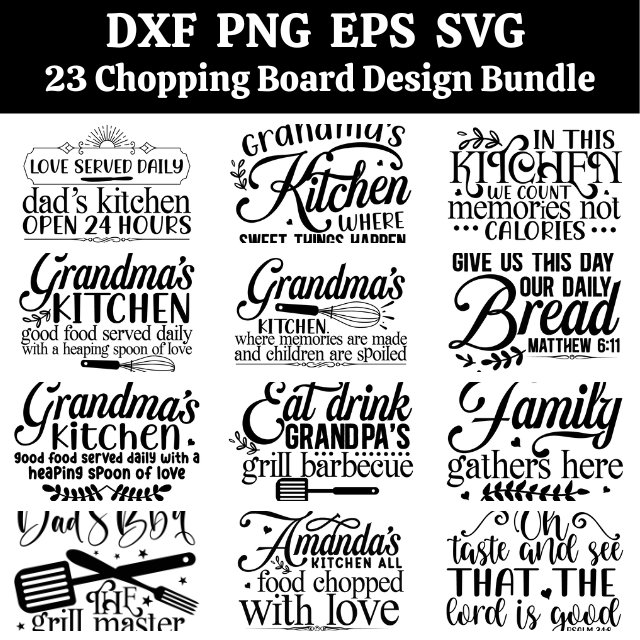 23 X Chopping Board Design Bundle Fully Customisable Perfect for ...