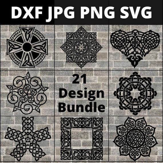 DXF SVG PNG Laser Router Templates 21 X Celtic Knot Crosses | Etsy