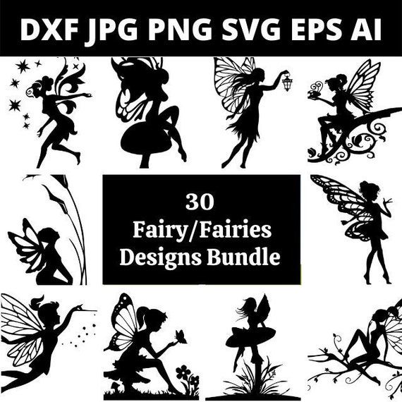 DXF SVG PNG Laser Machine Cutting Files 30 X Fairy/fairies - Etsy