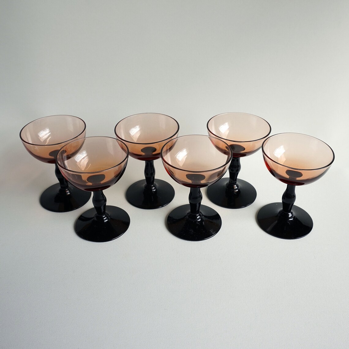 Art Deco 1930s, Original Beautiful Two-color Glass Decanter With a Set ...