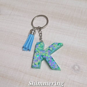 Multi Color Confetti Glitter Resin Letter Keychain (line 1) - Etsy