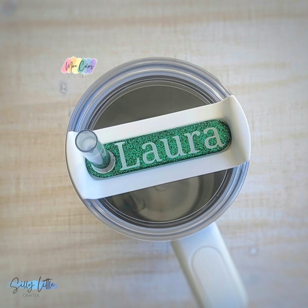 Glitter Tumbler Lid Name Plate H.20 Slim Tag Personalized Cup Accessory ...