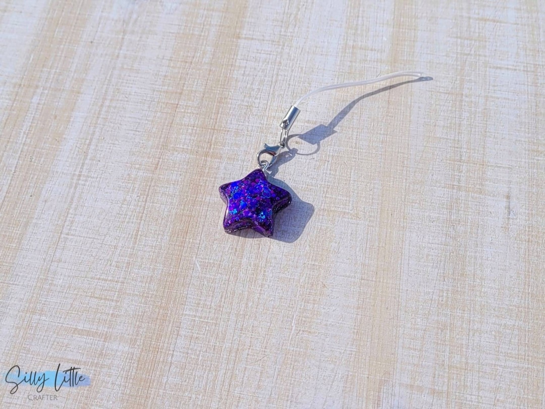 Blue | Purple Glitter Resin Star Mini Charm - Etsy