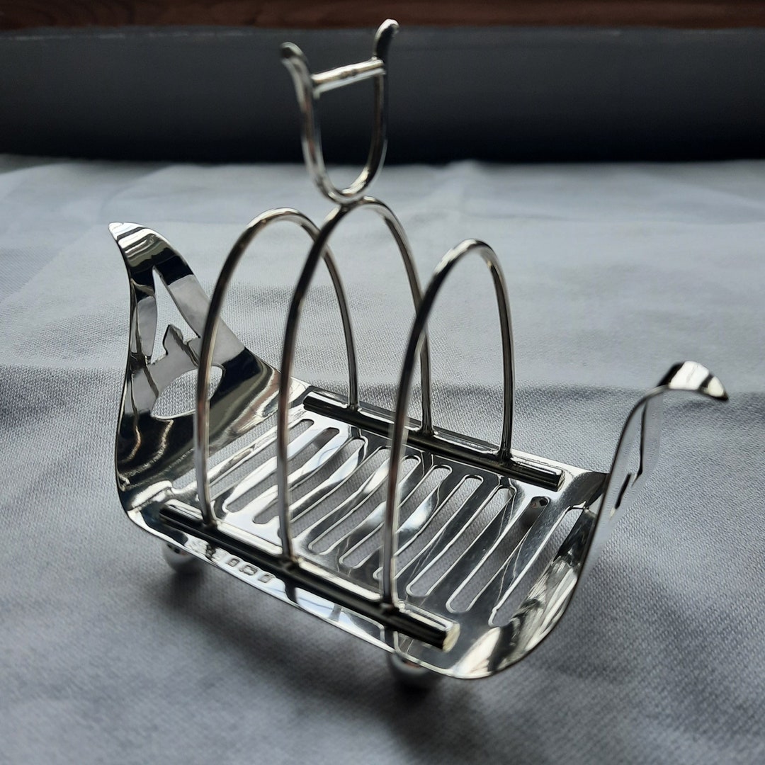 Tiny "gondola" Toast Rack, Rare Antique Silver 2 Slot Toast Rack, 1901 ...