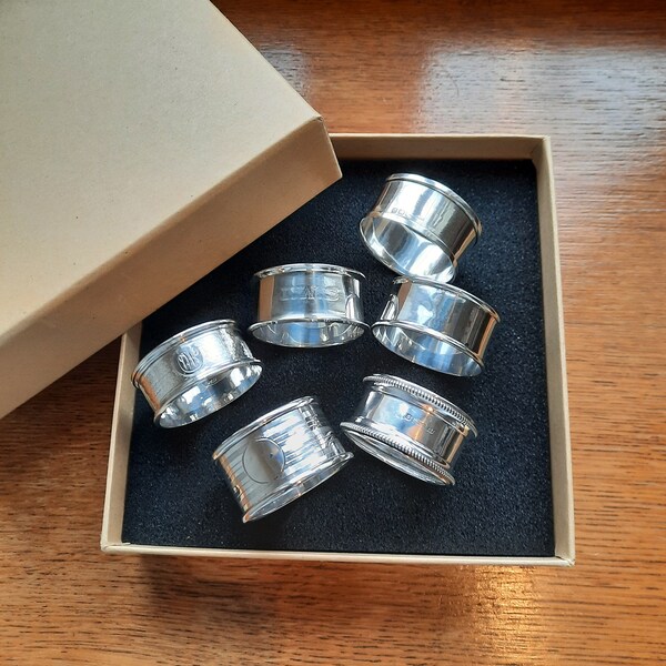 Solid Silver Napkin Rings - Etsy