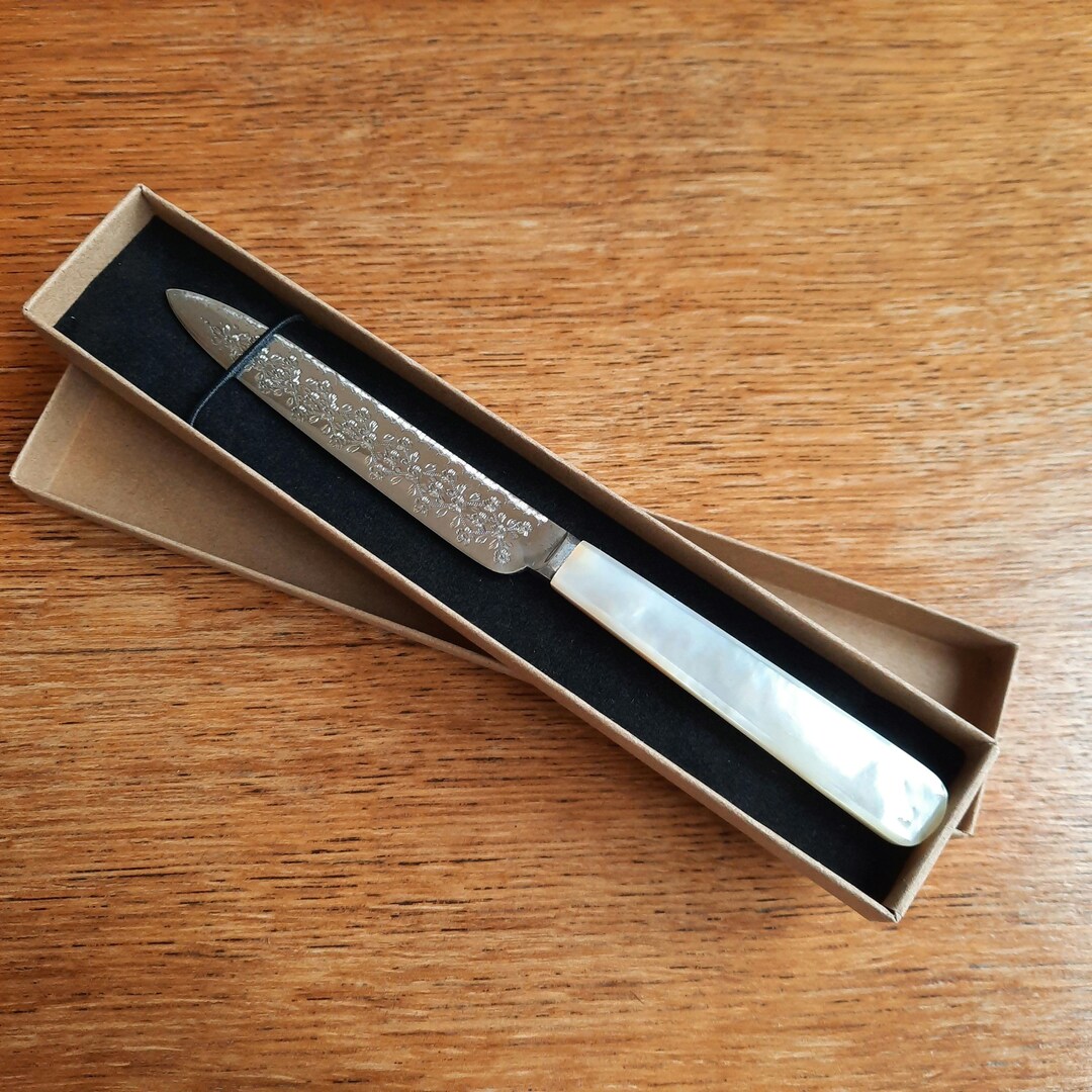 Letter Opener Gift Idea With Pretty Etched Silver Plated Blade and ...
