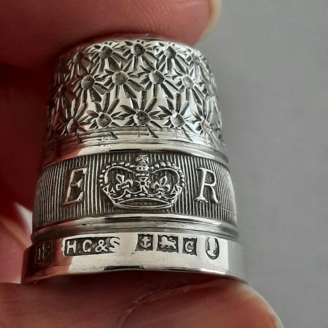 Antique Sterling Silver Thimble, Queen's Coronation 1953,embossed With ...