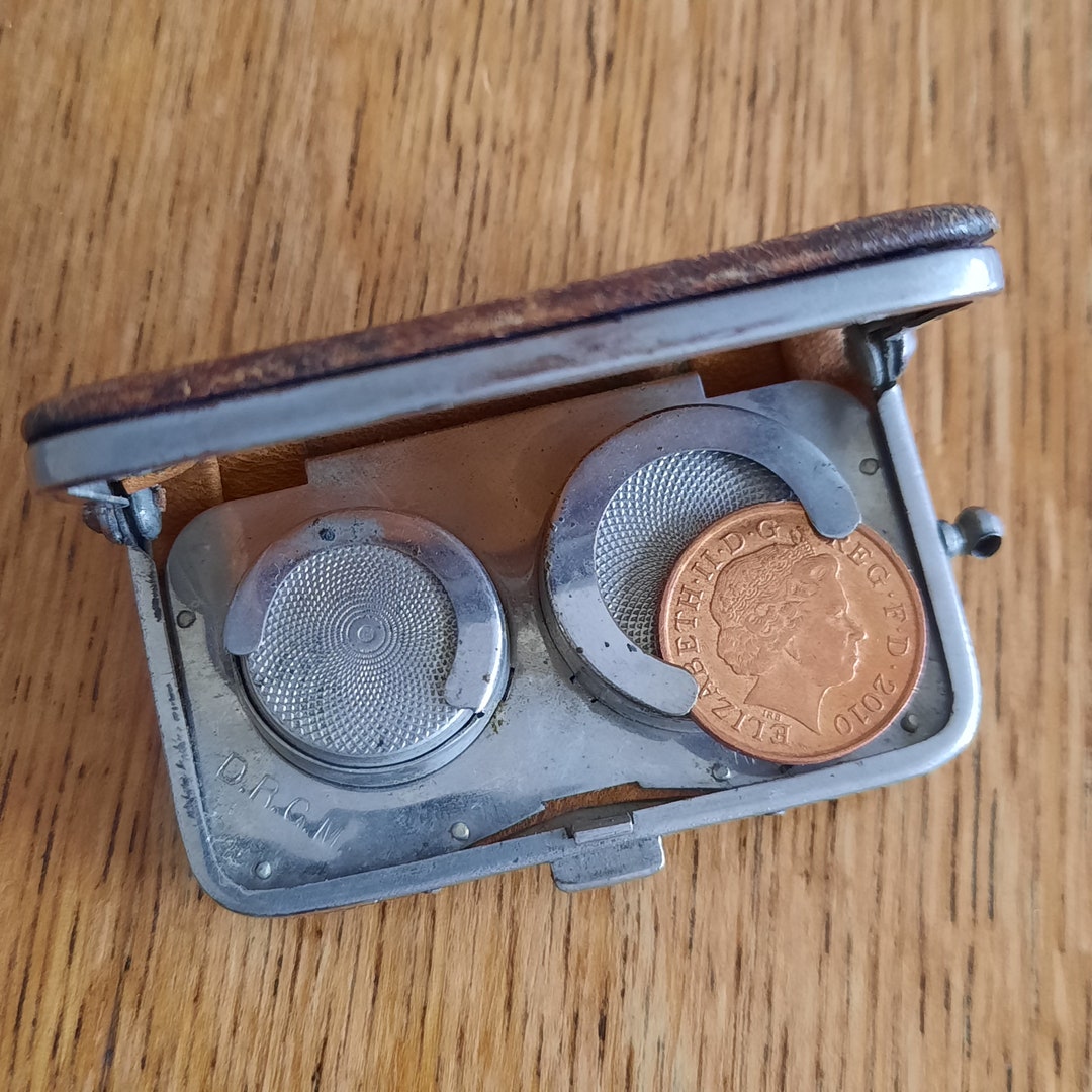 Antique Sovereign Holder, Leather and Nickel Coin Case, Vintage ...