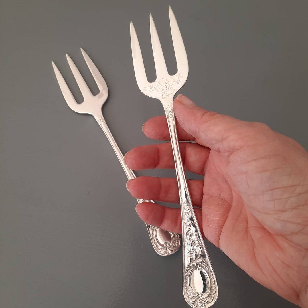 2 Serving Forks, Silver Plated Serving Fork, Food Photography Props ...
