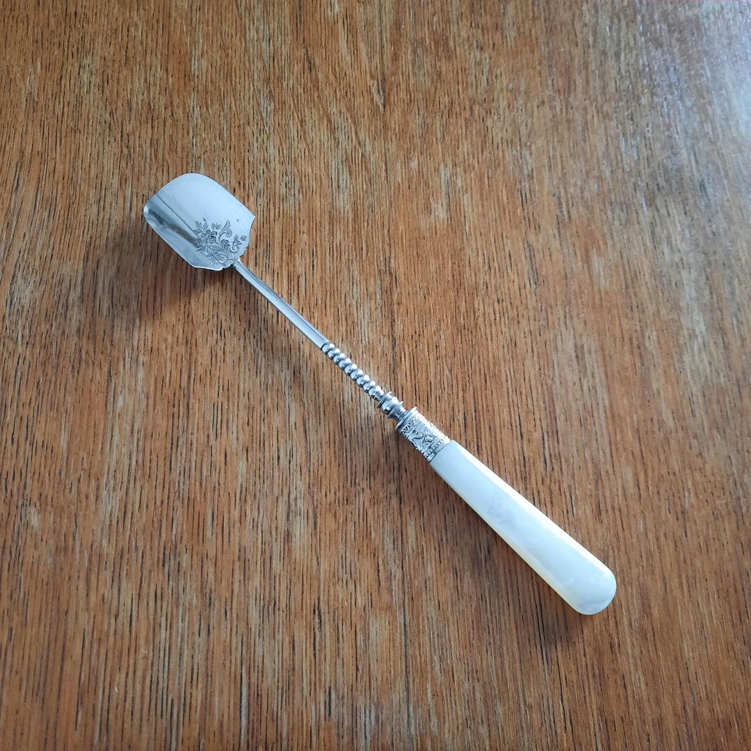 Ornate Stilton Scoop, Silver Plated With a Mother of Pearl Handle ...