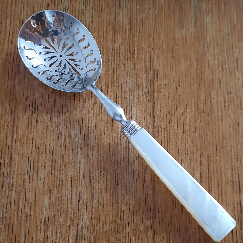 Antique Silver Bon Bon Serving Set, Mother of Pearl Serving Pieces for ...