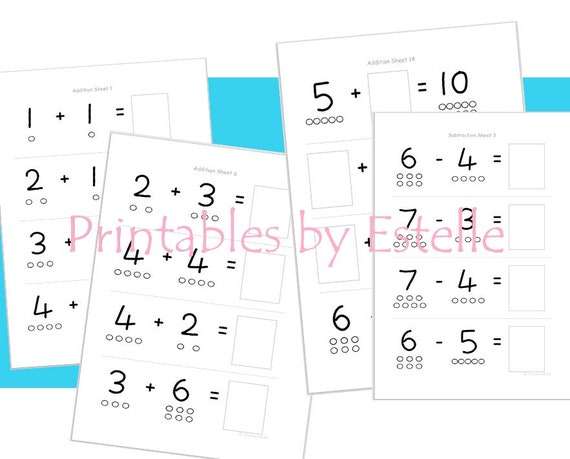 Math Printable Worksheets and Lesson Plans for Age 2 7. - Etsy