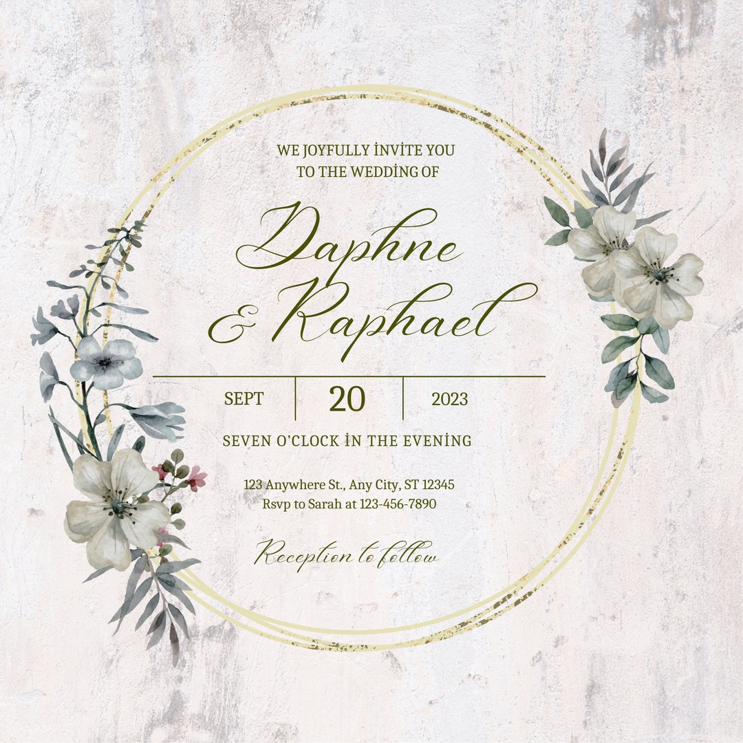 Editable Ready Wedding Invitation / Digital Download / Digital - Etsy